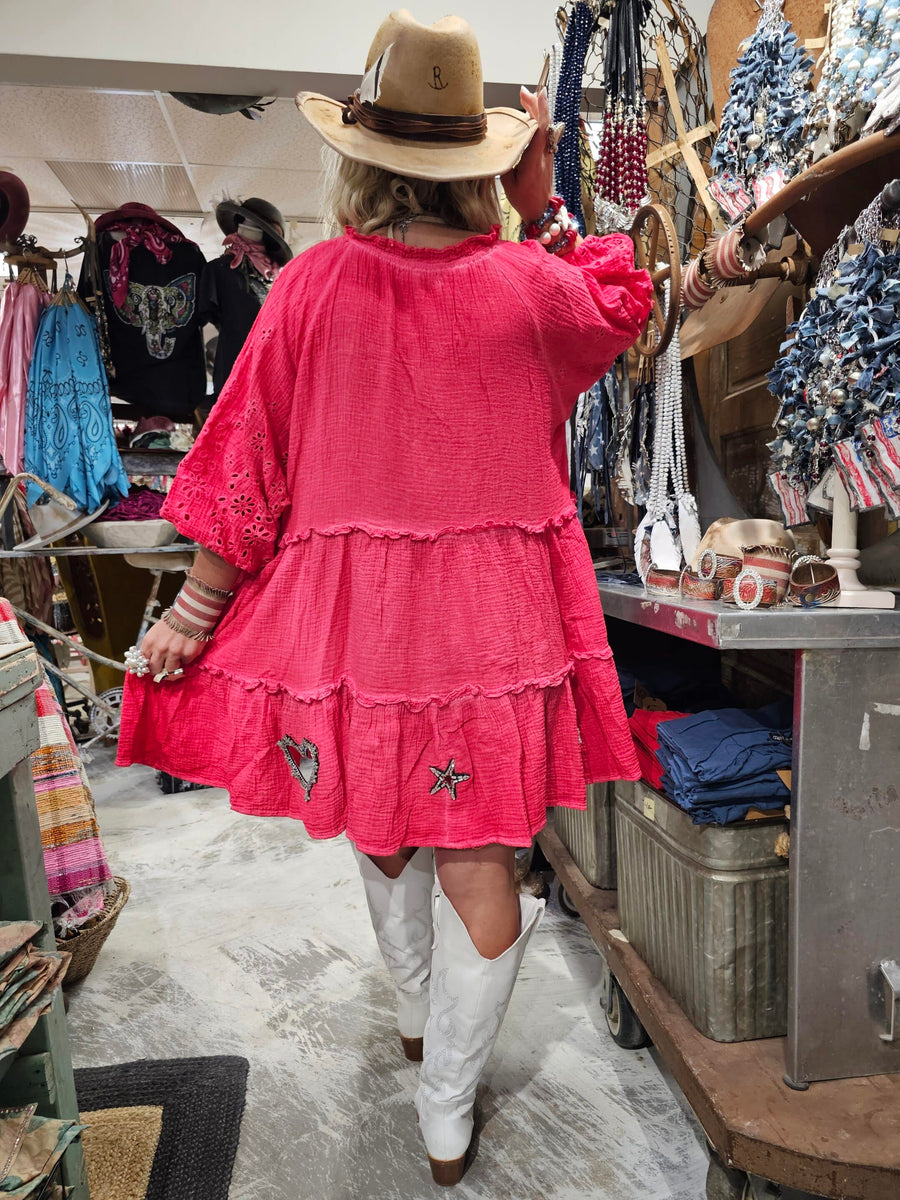 A Rare Bird Shine Bright with the Star and Heart Blinged Dress – Audrey ...